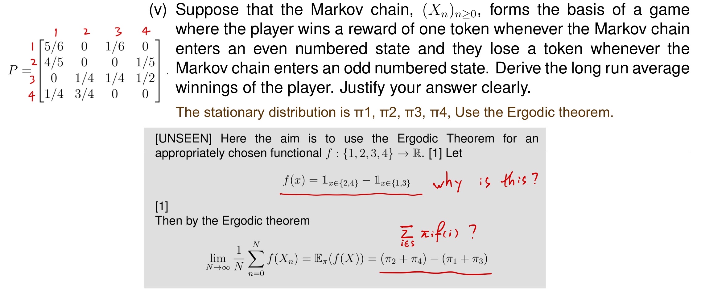 Solved (v) ﻿Suppose that the Markov chain, (xn)n≥0, ﻿forms | Chegg.com