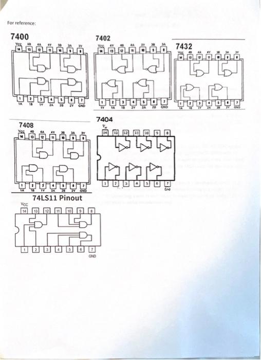 Solved 4) Wire the 7400IC and 7402NC as shown in Figure 1 | Chegg.com