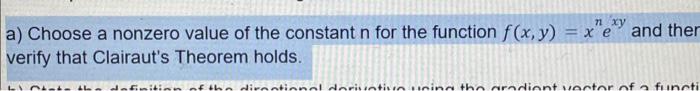 Solved a) Choose a nonzero value of the constant n for the | Chegg.com