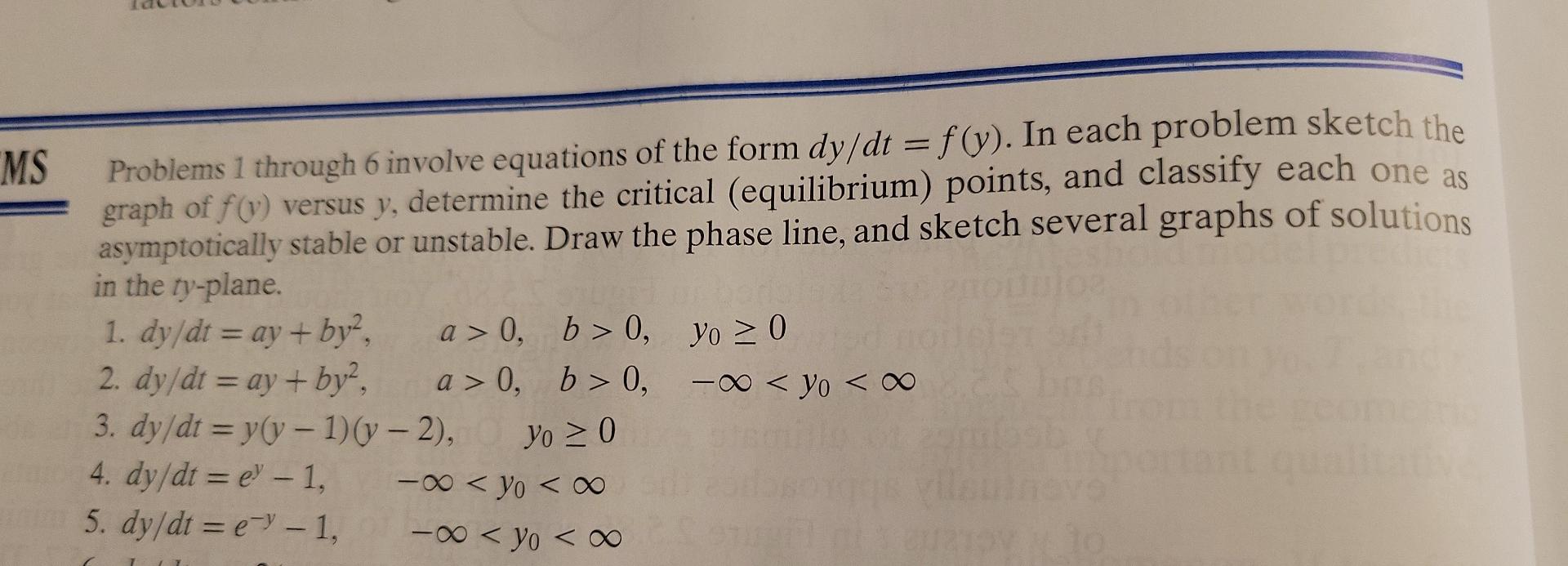 MS Problems 1 through 6 involve equations of the form | Chegg.com