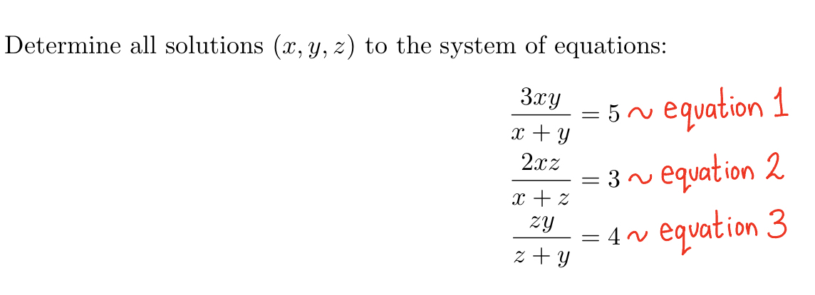 Determine all solutions (x,y,z) ﻿to the system of | Chegg.com