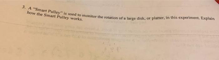 Solved 3. A "Smart Pulley" is used to monitor the rotation | Chegg.com
