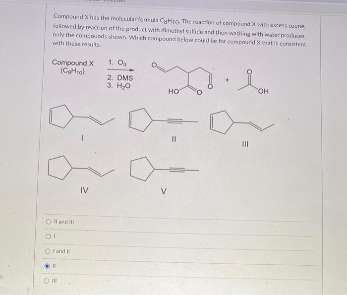 Solved Compound X has the molecular formula C8H10. The | Chegg.com