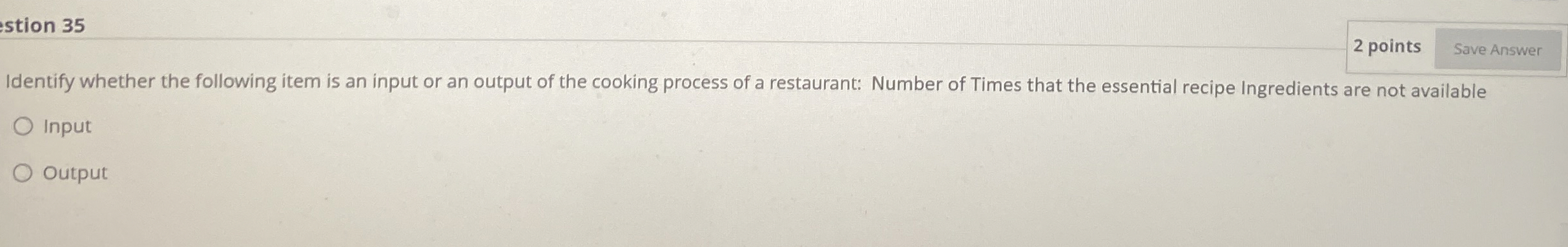 Solved 2 ﻿pointsIdentify whether the following item is an | Chegg.com