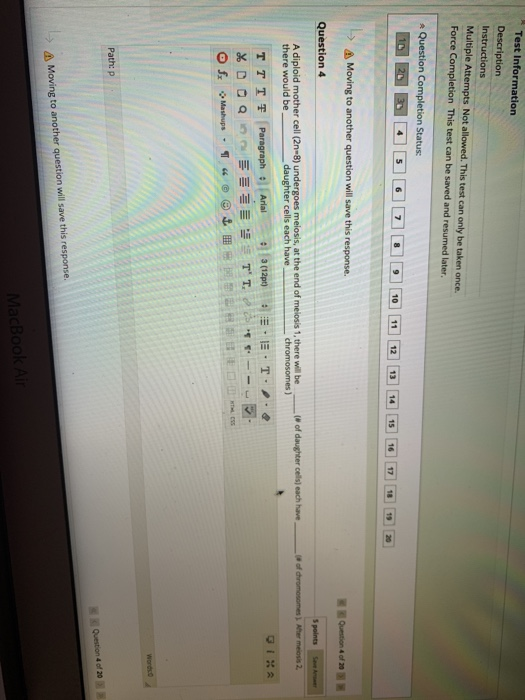 Solved Test Information Description Instructions Multiple | Chegg.com