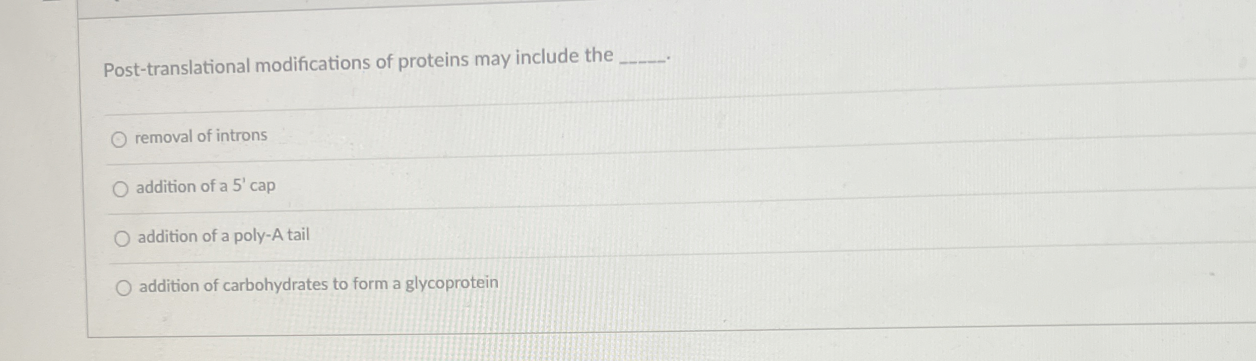 Solved Post-translational modifications of proteins may | Chegg.com
