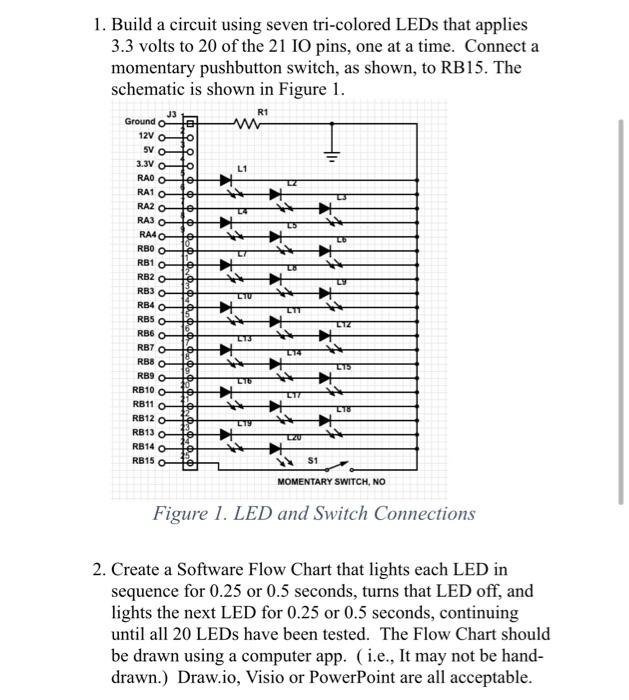 Solved 1. Build a circuit using seven tri-colored LEDs that | Chegg.com