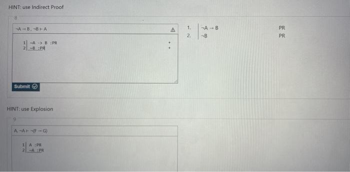 Solved construct fitch table using indirect proof for 8 and | Chegg.com