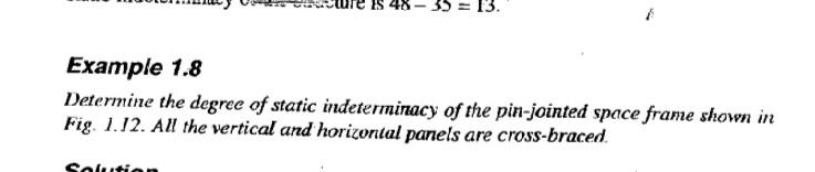 Solved Example 1.8 Determine the degree of static | Chegg.com
