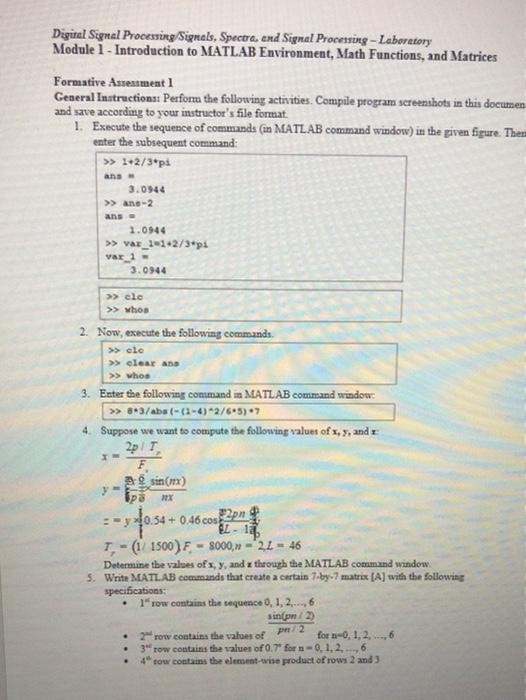 Solved Digital Signal Processing/Signals, Spectra and Signal | Chegg.com