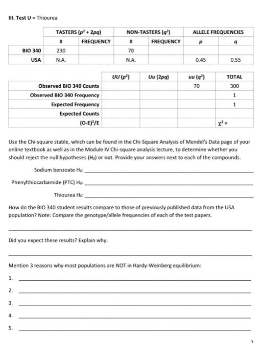 Solved BIO 340 ACTIVITY #5: HARDY-WEINBERG \& CHI-SQUARE | Chegg.com