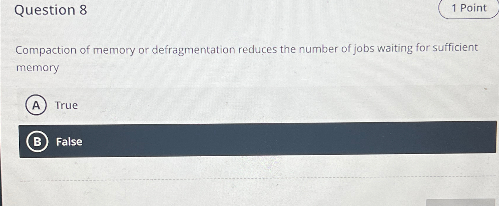 Solved Question 81 ﻿PointCompaction of memory or | Chegg.com