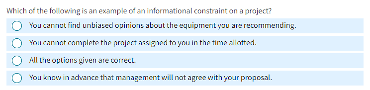 Solved Which of the following is an example of an | Chegg.com