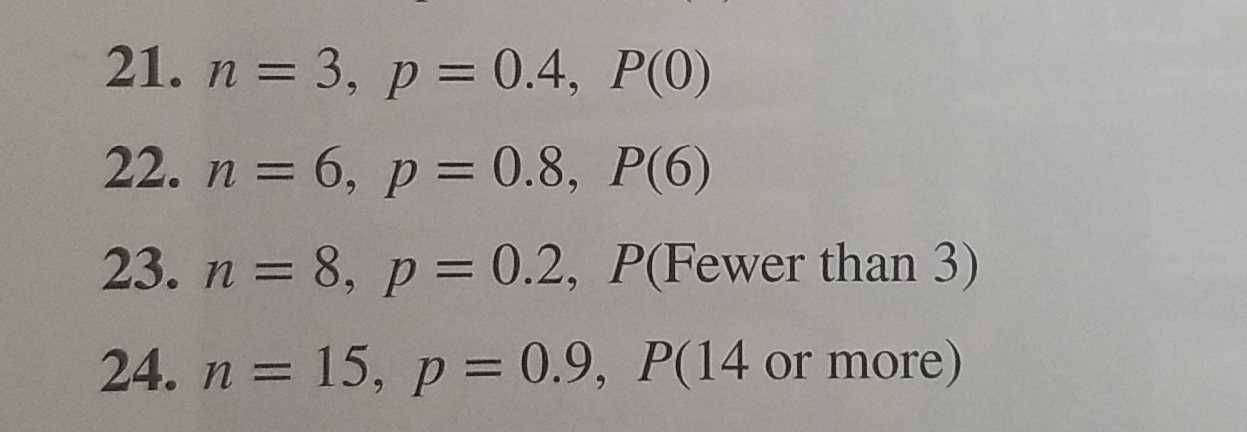 Solved Determine the indicated probability for a binomial | Chegg.com