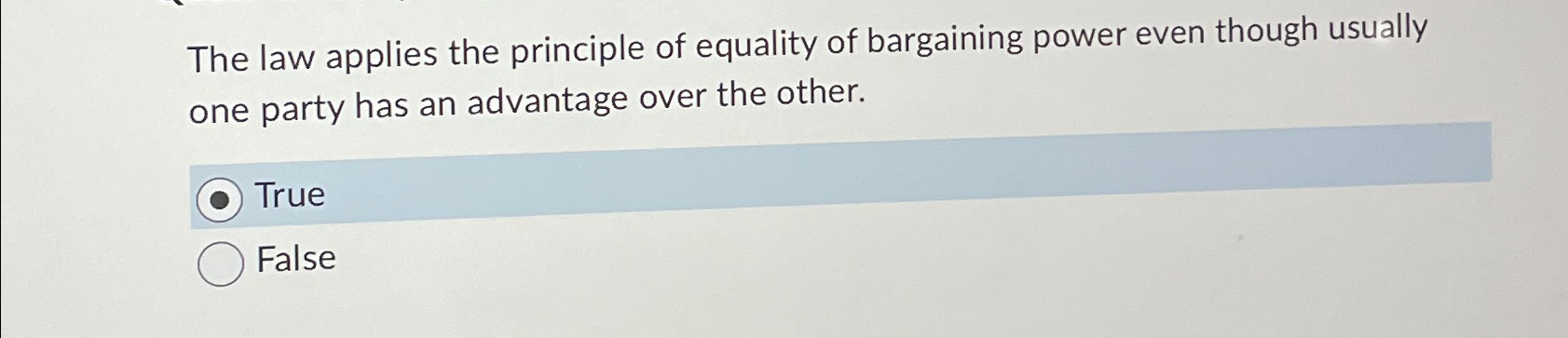 Solved The law applies the principle of equality of | Chegg.com
