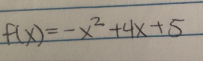 Solved sketch the graph of the following quadratic funtion. | Chegg.com