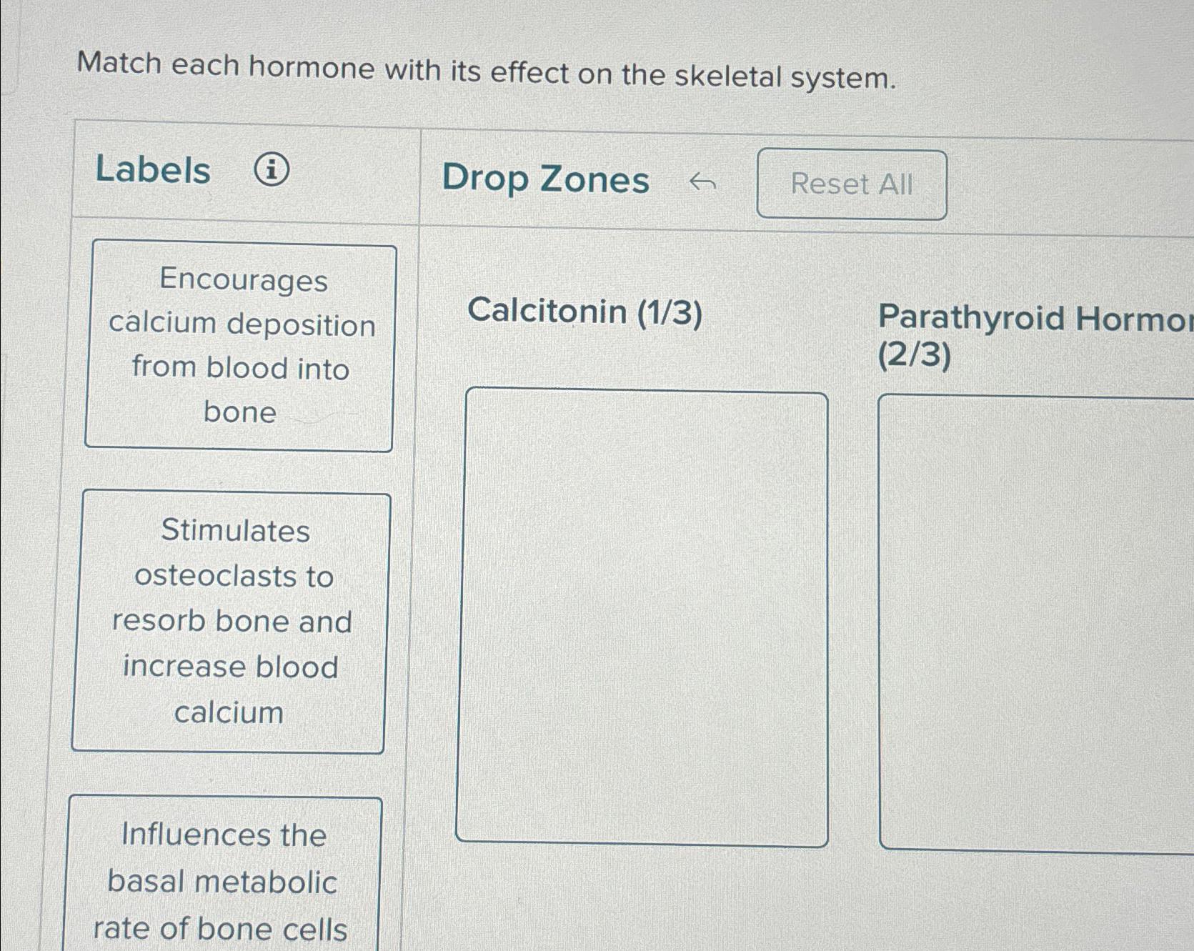 Solved Match each hormone with its effect on the skeletal | Chegg.com