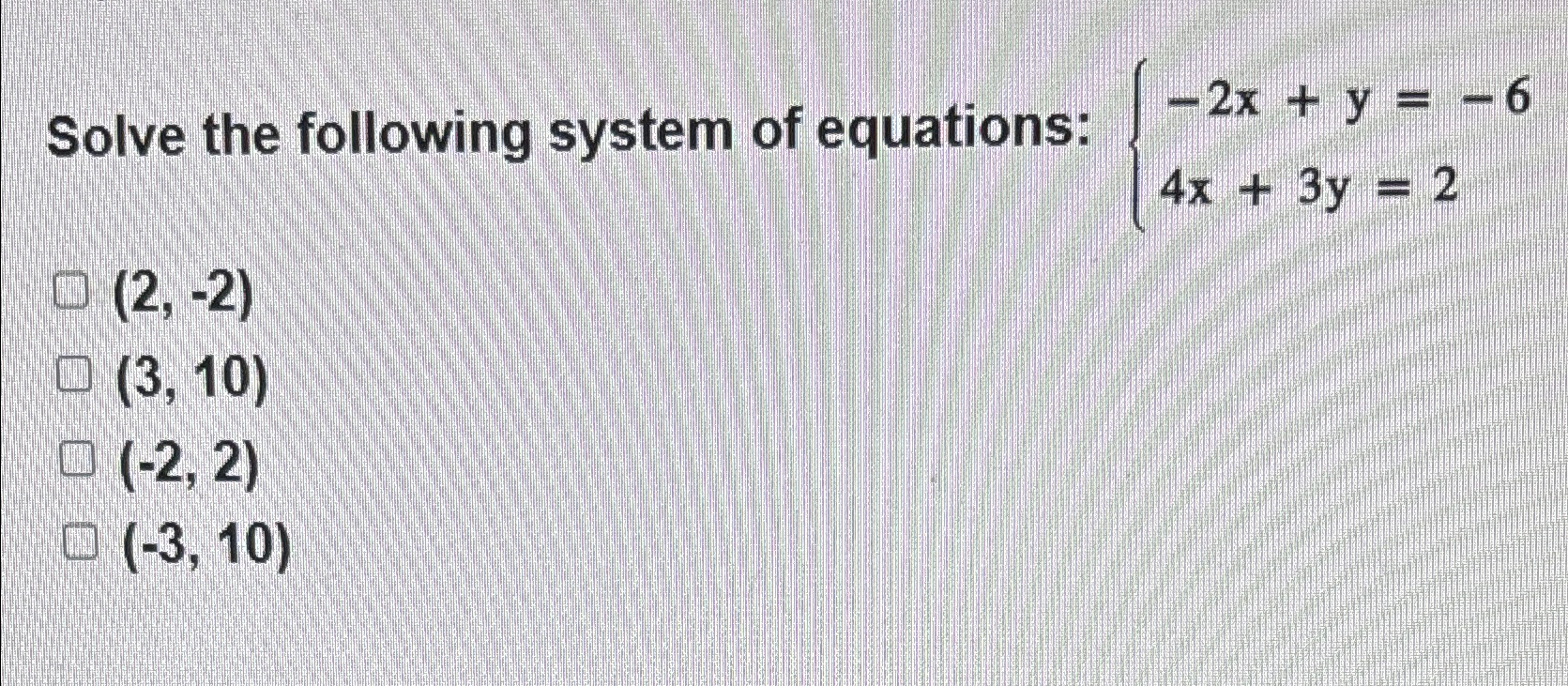 Solved Solve the following system of equations: | Chegg.com