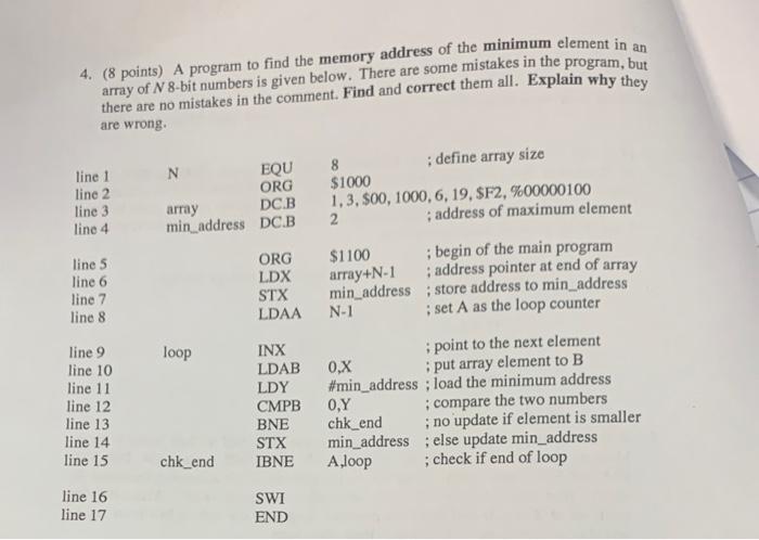 Solved 4. (8 points) A program to find the memory address of | Chegg.com