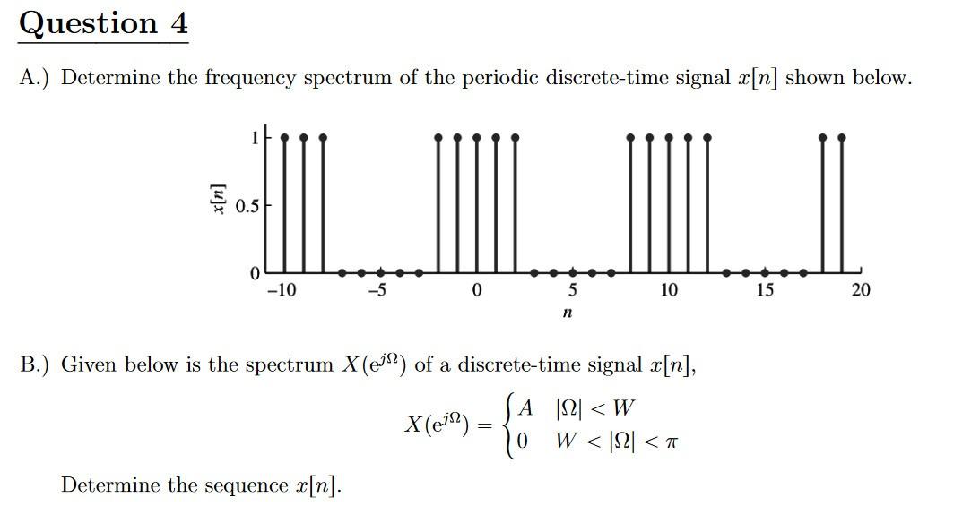 Solved A.) Determine the frequency spectrum of the periodic | Chegg.com
