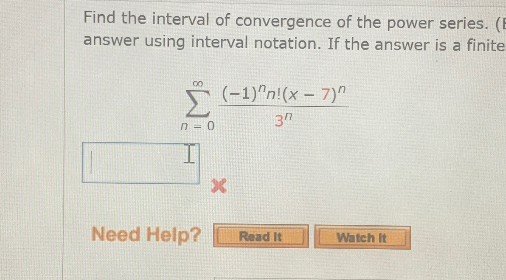 Solved Find the interval of convergence of the power series. | Chegg.com