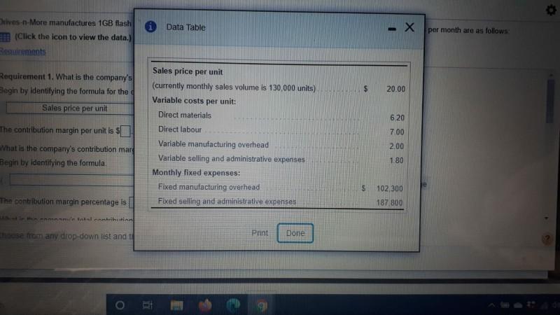 Solved Data Table - Х per month are as follows: | Chegg.com
