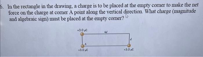 Solved In the rectangle in the drawing, a charge is to be | Chegg.com