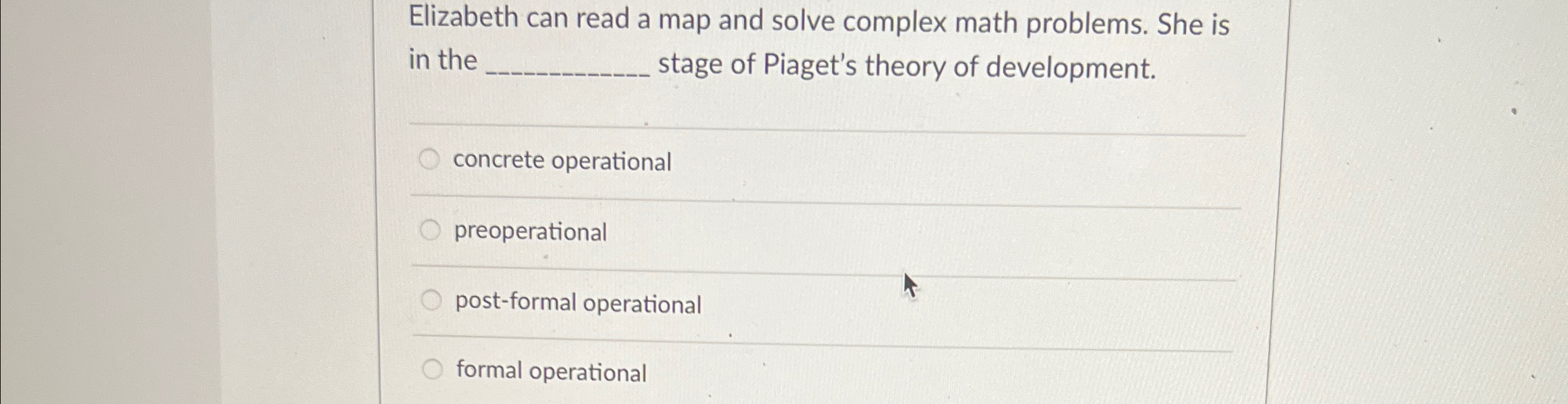Solved Elizabeth can read a map and solve complex math | Chegg.com