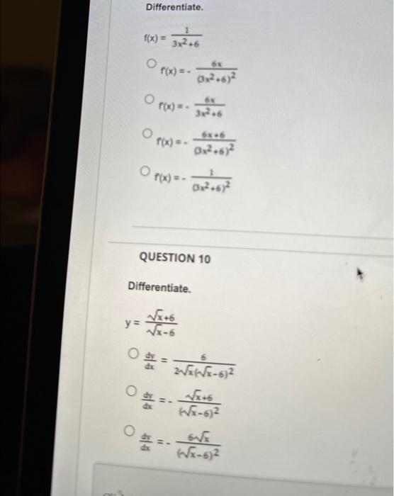 Solved Differentiate. | Chegg.com