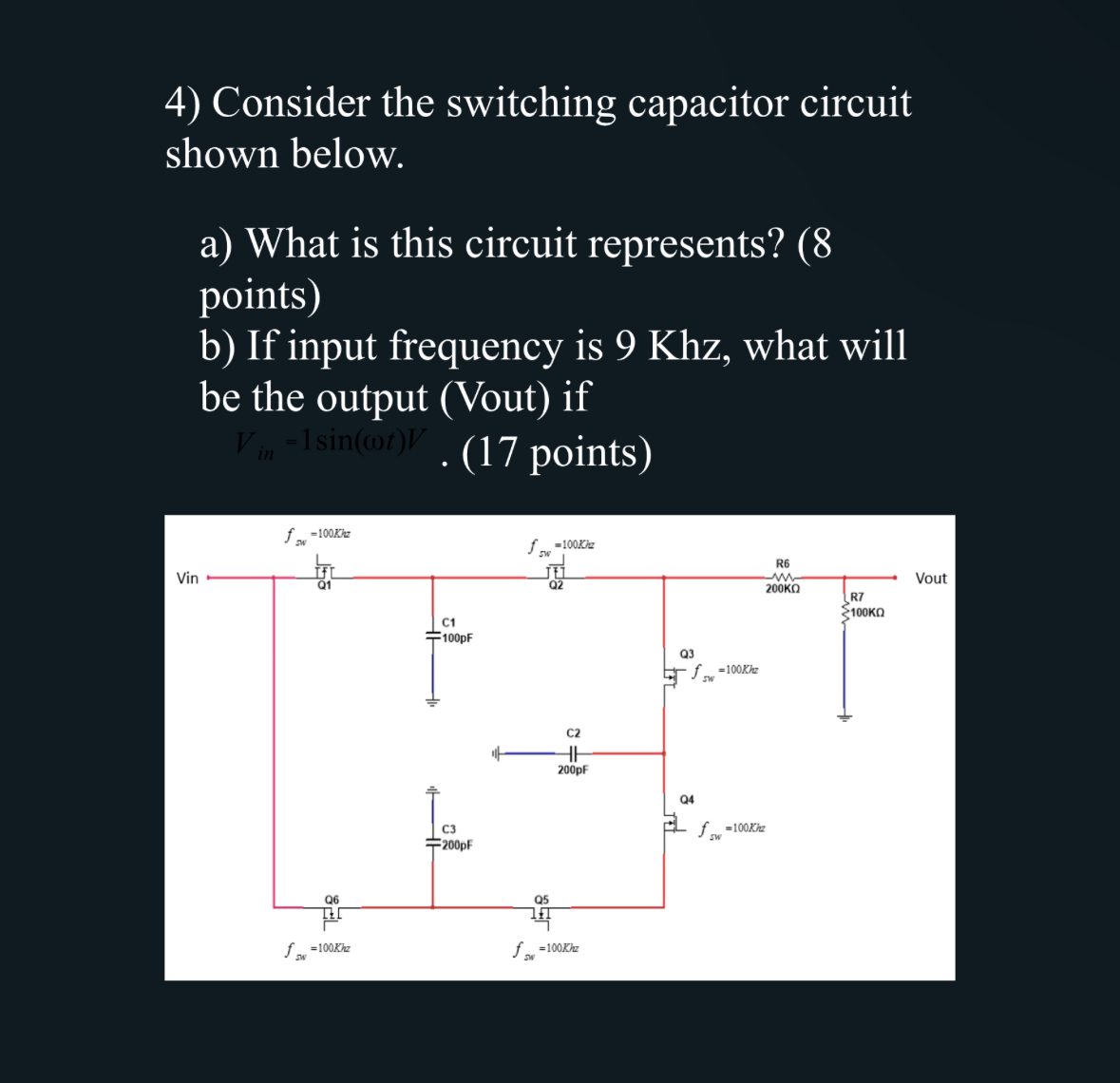 Solved Consider the switching capacitor circuit shown | Chegg.com