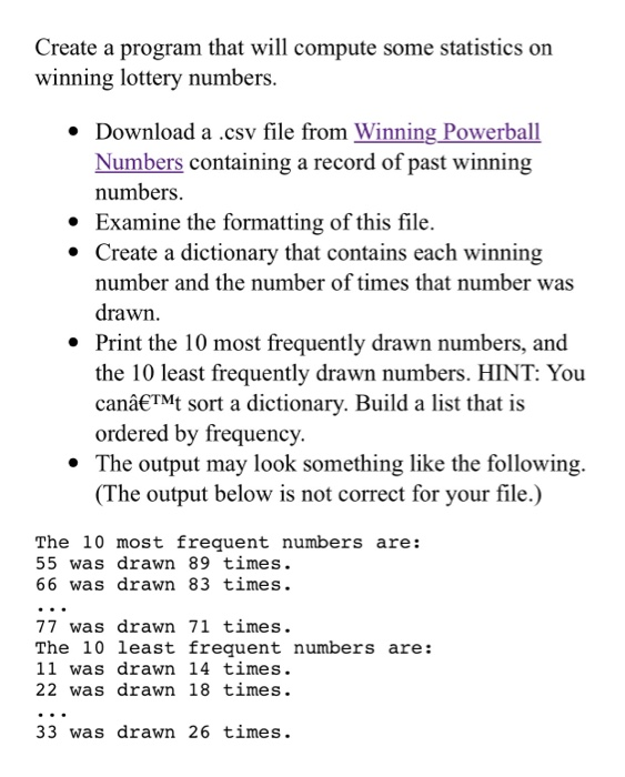 Solved Create a program that will compute some statistics on | Chegg.com
