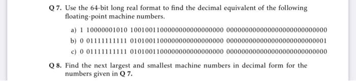 Solved Q 8. Find the next largest and smallest machine | Chegg.com