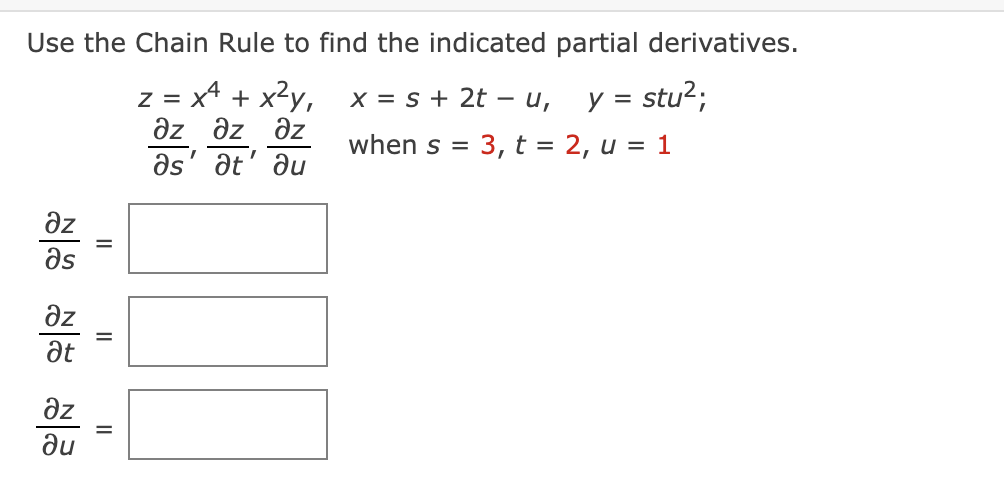 Solved Use the Chain Rule to find the indicated partial | Chegg.com