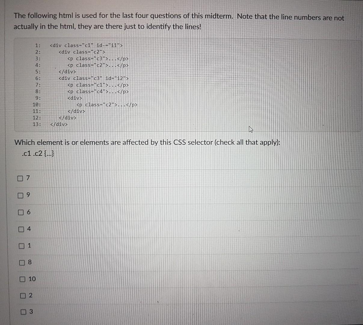 Solved The following html is used for the last four | Chegg.com