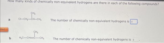 Solved How many kinds of chemically non-equivalent hydrogens | Chegg.com