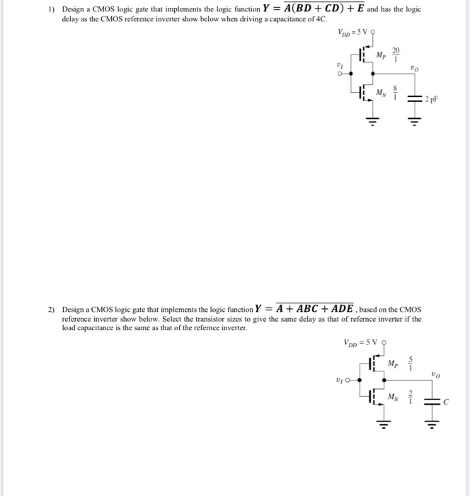 Solved 1 Design A Cmos Logic Gate That Implements The Logic 