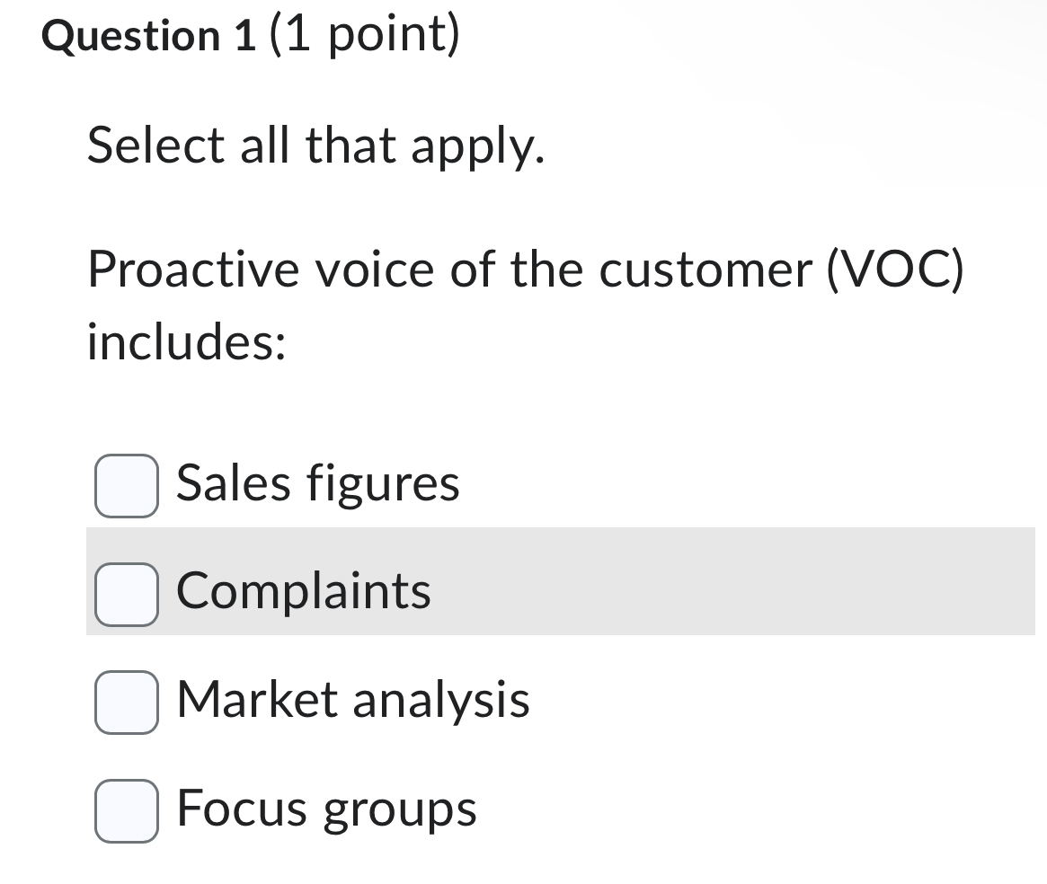 Solved Question 1 (1 ﻿point)Select all that apply.Proactive | Chegg.com