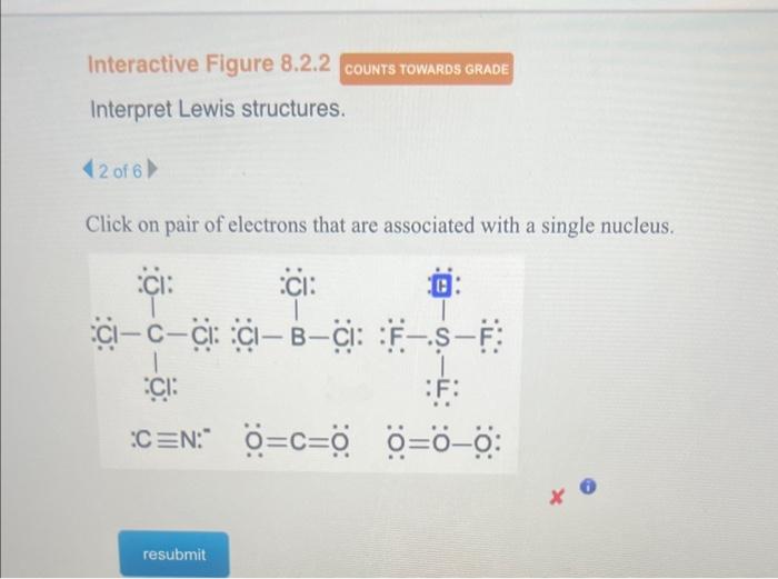 Click on pair of electrons that are associated with a | Chegg.com
