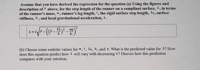 Solved 1. Step length on a compliant surface The figure | Chegg.com
