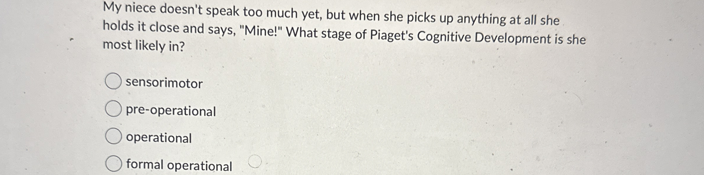 Solved My niece doesn't speak too much yet, but when she | Chegg.com