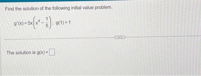 Solved Find the solution of the following initial value | Chegg.com