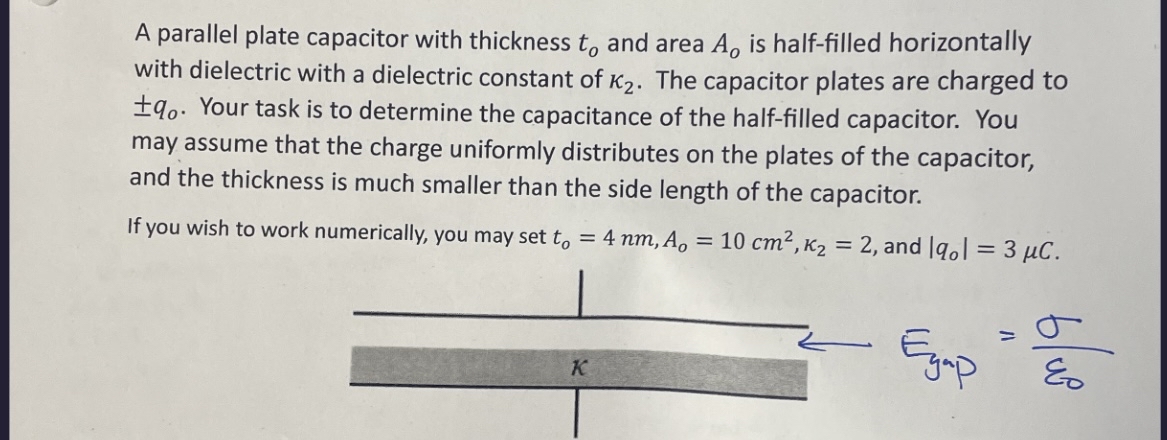 Solved Calculate the capacitance in the gap labeled Egap. | Chegg.com