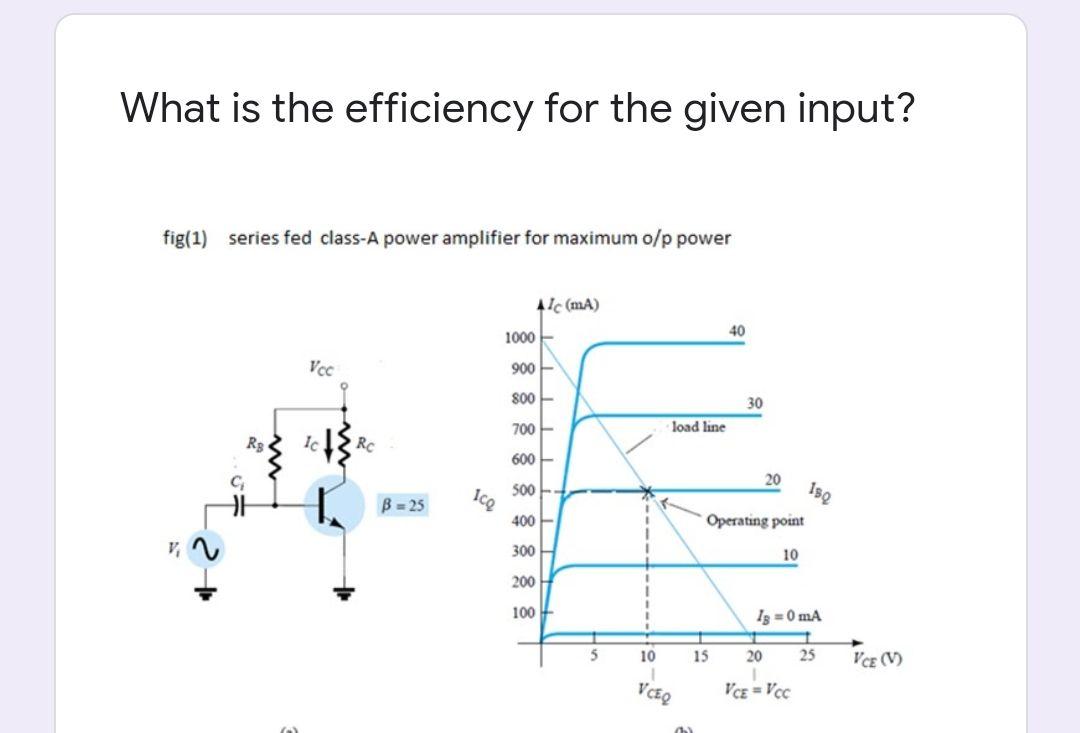 Solved What is the efficiency for the given input? fig(1) | Chegg.com Solved What is the efficiency for the given input? fig(1) | Chegg.com