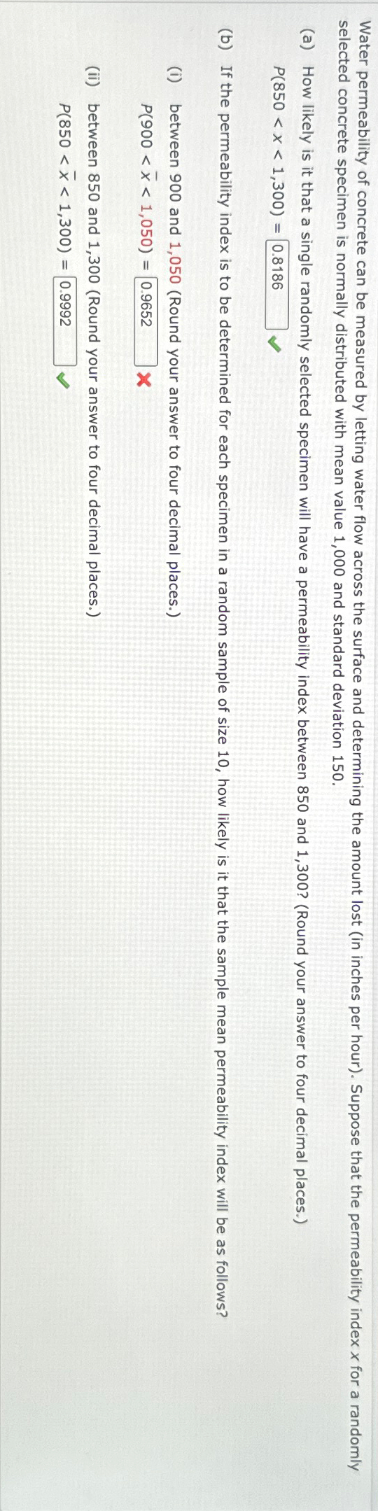 Solved selected concrete specimen is normally distributed | Chegg.com