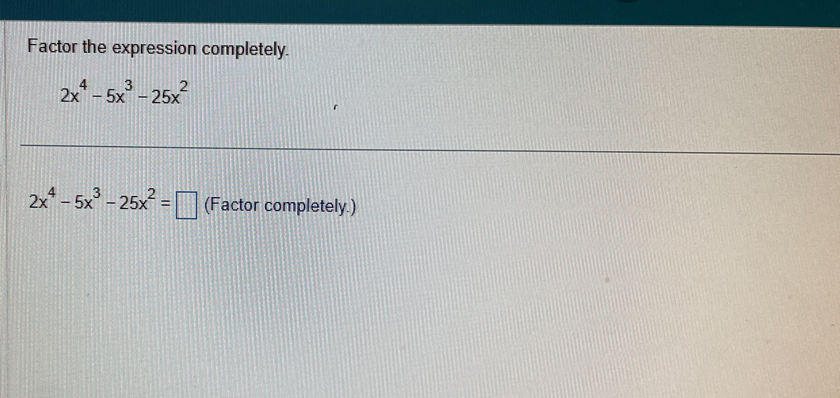 Solved Factor the expression | Chegg.com