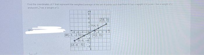 Solved Find the coordinates of P that represent the weighted | Chegg.com