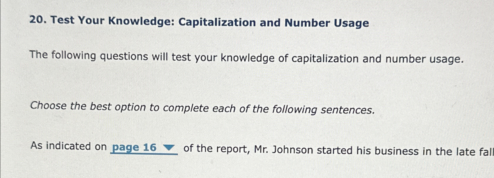 Solved Test Your Knowledge: Capitalization and Number | Chegg.com