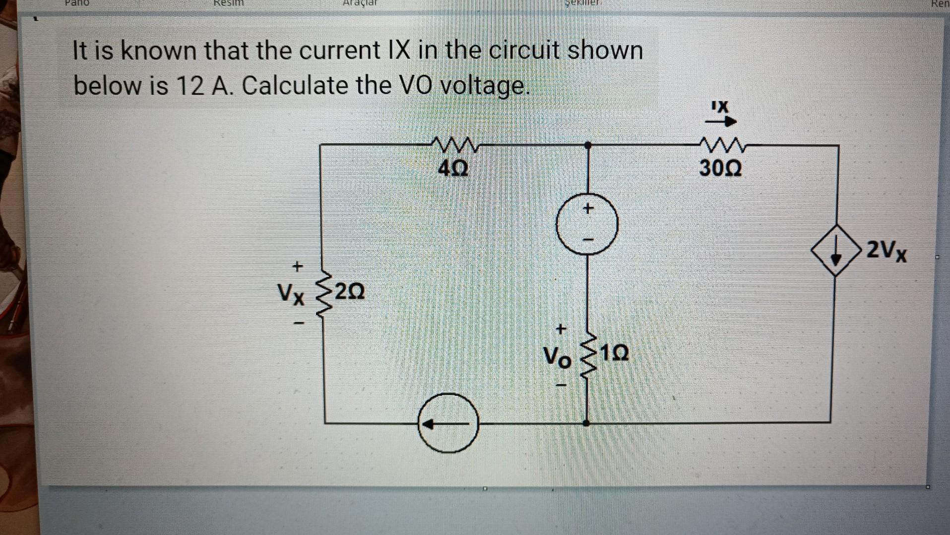 Solved It is known that the current IX in the circuit shown | Chegg.com