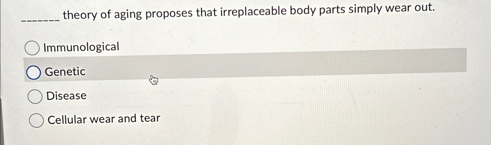 Solved theory of aging proposes that irreplaceable body | Chegg.com