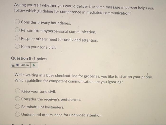 Solved Asking yourself whether you would deliver the same | Chegg.com
